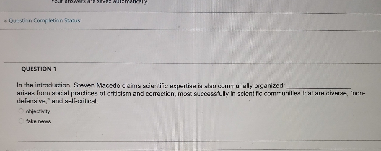 Solved Question Completion Status:QUESTION 1In the | Chegg.com