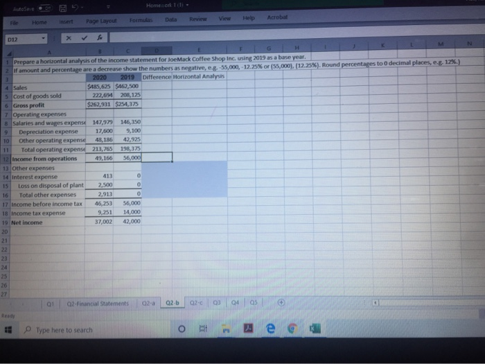 Solved Homecell File Home Insert Page Layout Review View | Chegg.com