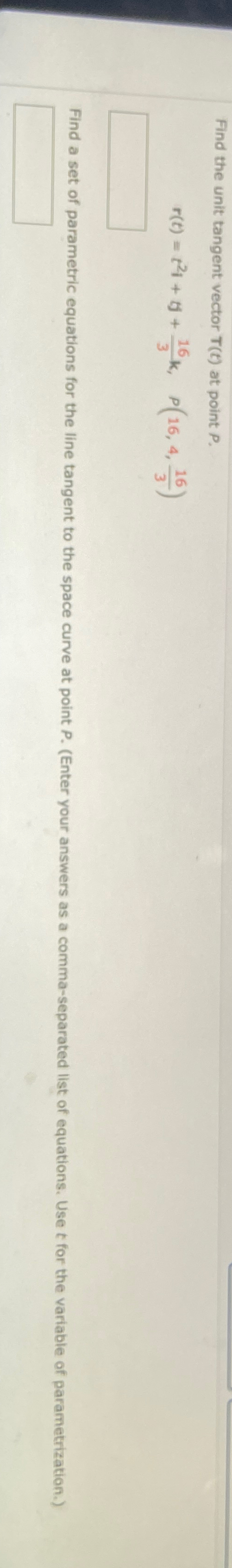 Solved Find the unit tangent vector T(t) ﻿at point | Chegg.com