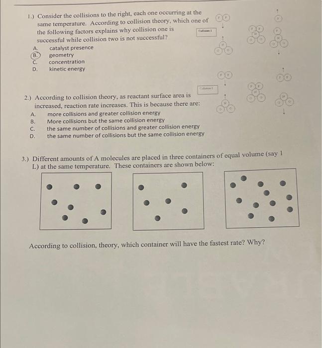 Solved 1.) Consider the collisions to the right, each one | Chegg.com