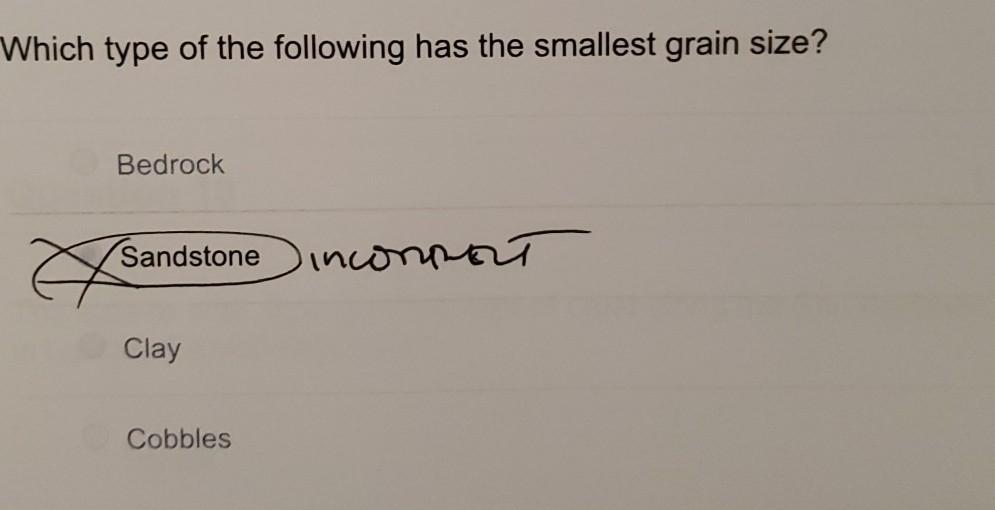 Solved Which type of the following has the smallest grain | Chegg.com