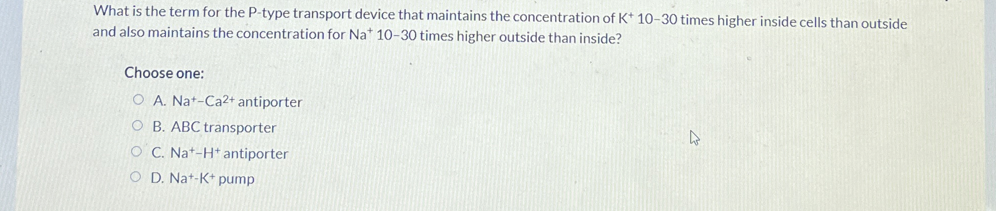 High Quality SOLUTION What is the term for the P-type transport device ...