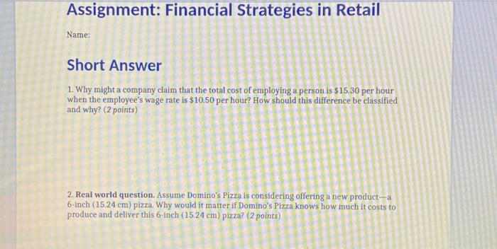 Solved Complete the worksheet. When completing the word | Chegg.com