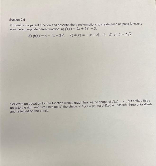 Solved College Algebra Chapter 2 paper HW problems The | Chegg.com