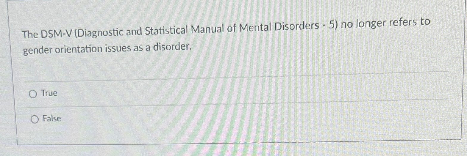 Solved The DSM-V (Diagnostic and Statistical Manual of | Chegg.com