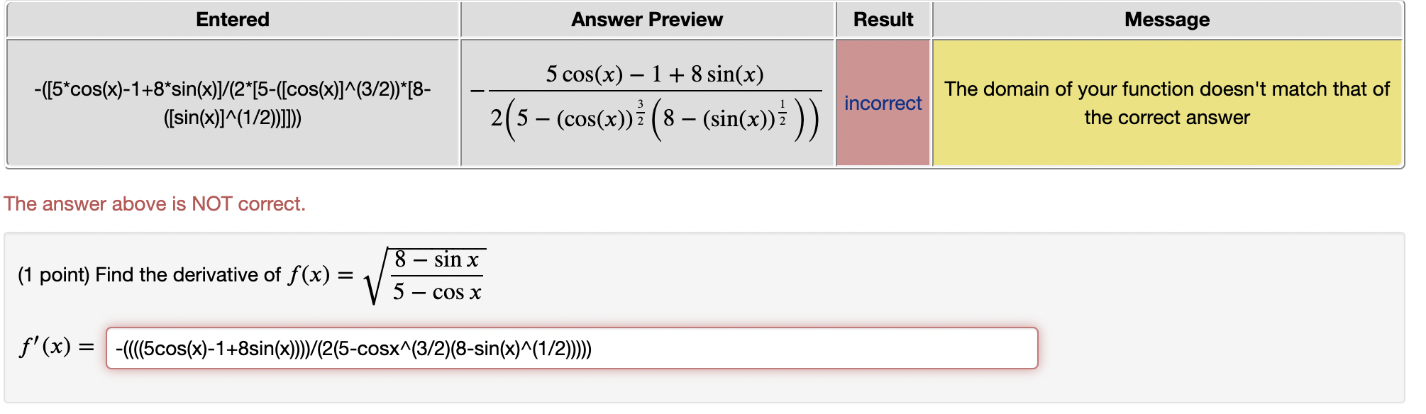 Solved My incorrect answer in photo, please help with the | Chegg.com