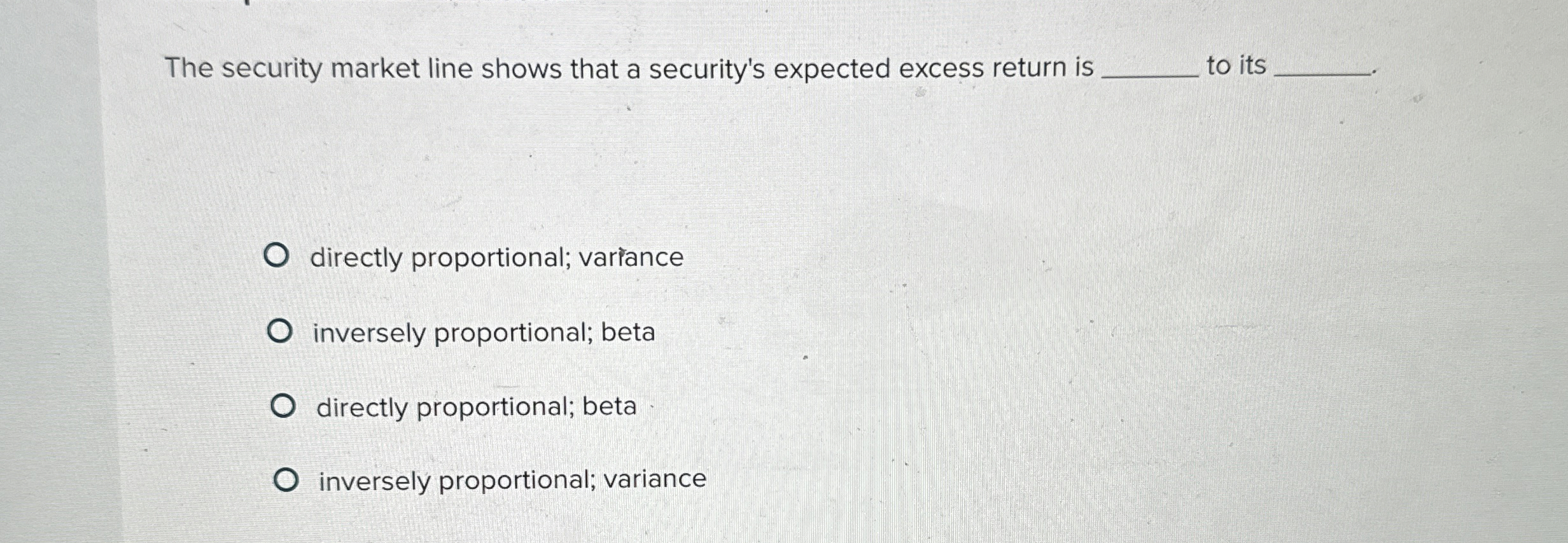 Solved The security market line shows that a security's | Chegg.com