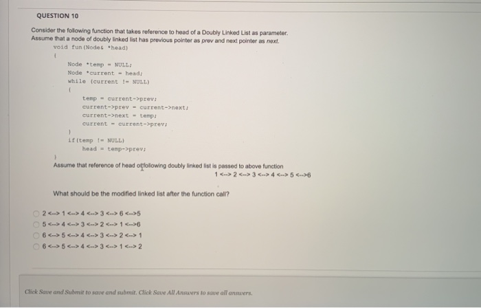 Solved QUESTION 10 Consider the following function that | Chegg.com