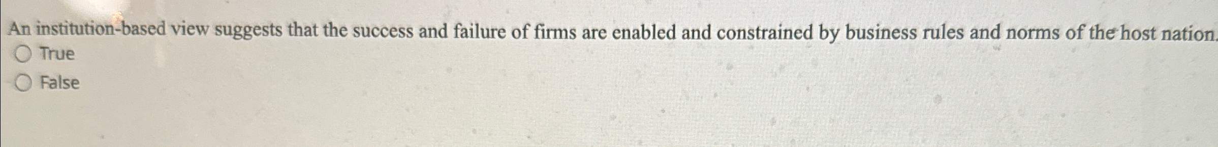Solved An institution-based view suggests that the success | Chegg.com