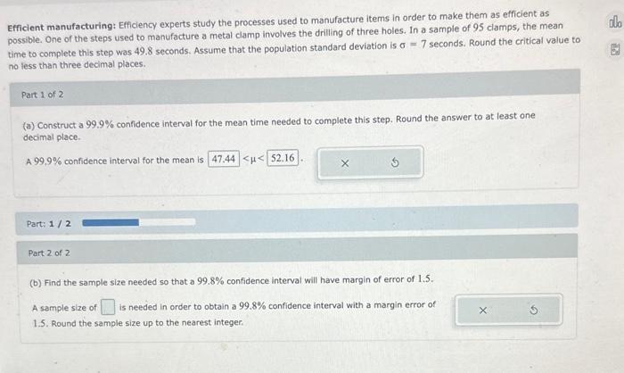 Solved Efficient manufacturing: Efficiency experts study the | Chegg.com