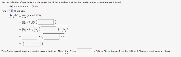 Solved Use the definition of continuity and the properties | Chegg.com