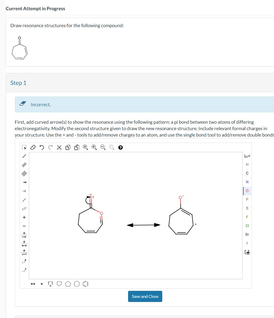 Solved Current Attempt in ProgressDraw resonance structures | Chegg.com