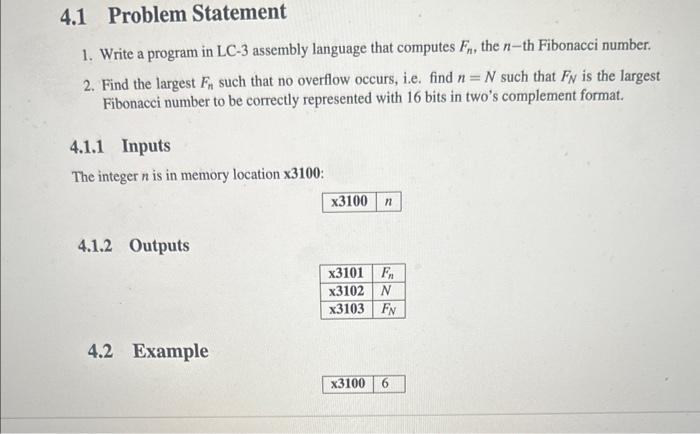 Solved 4.1 Problem Statement 1. Write a program in LC-3 | Chegg.com