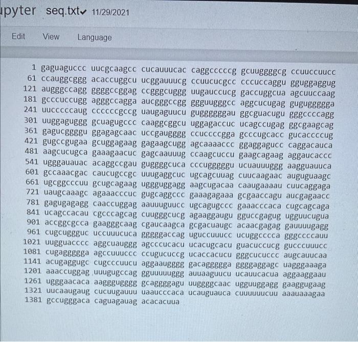 2. ( 30 points) Missense Mutation Function a. Write a | Chegg.com