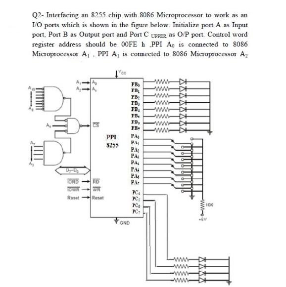 Solved Q2 Interfacing An 8255 Chip With 8086 Microprocessor