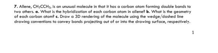 Solved 7. Allene, CH2CCH2, is an unusual molecule in that it | Chegg.com
