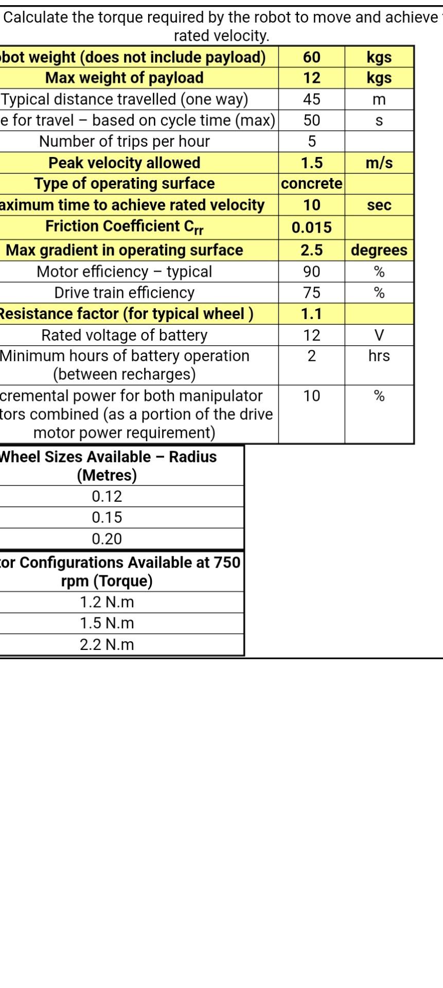 Solved calculate the torque required by the robot to move | Chegg.com