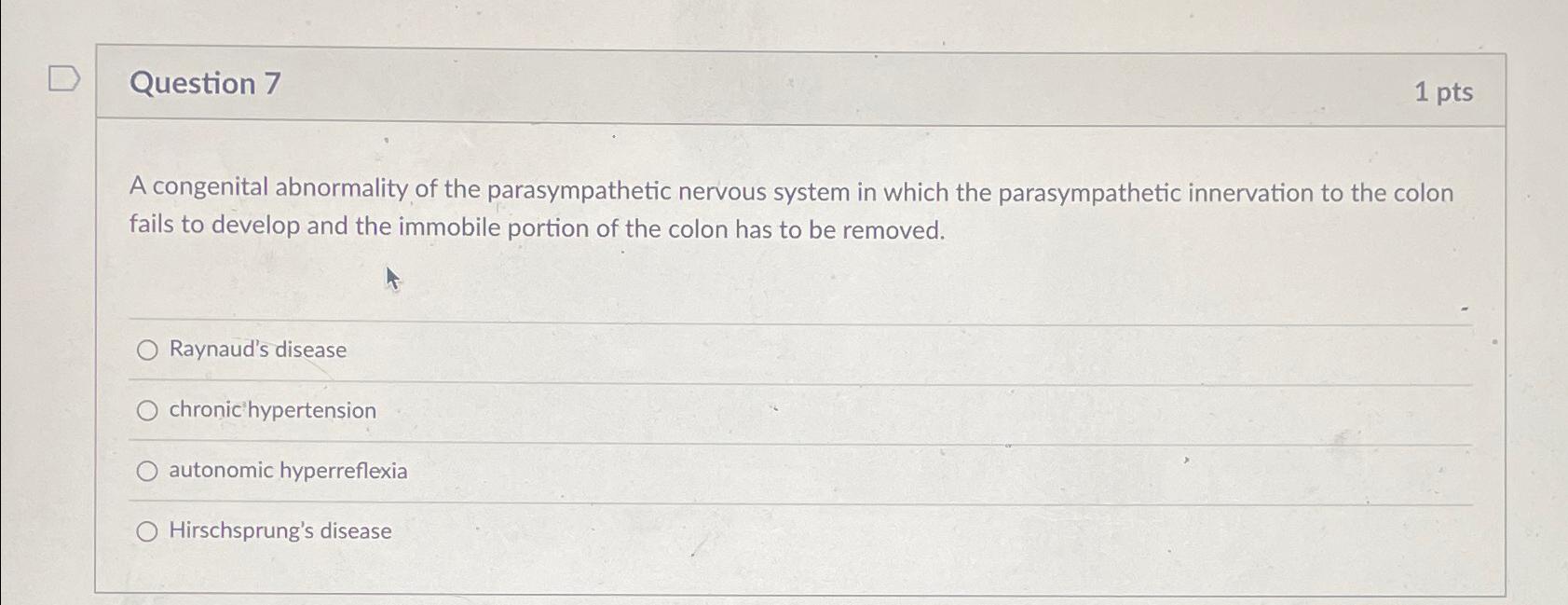 Solved Question 71 ﻿ptsA congenital abnormality of the | Chegg.com
