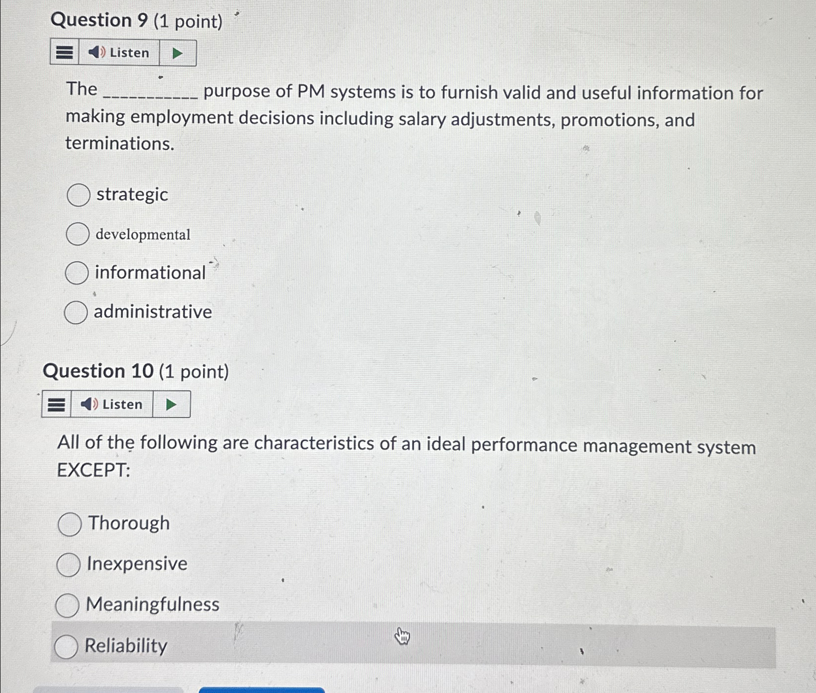Solved Question 9 (1 ﻿point)ListenThe purpose of PM systems | Chegg.com