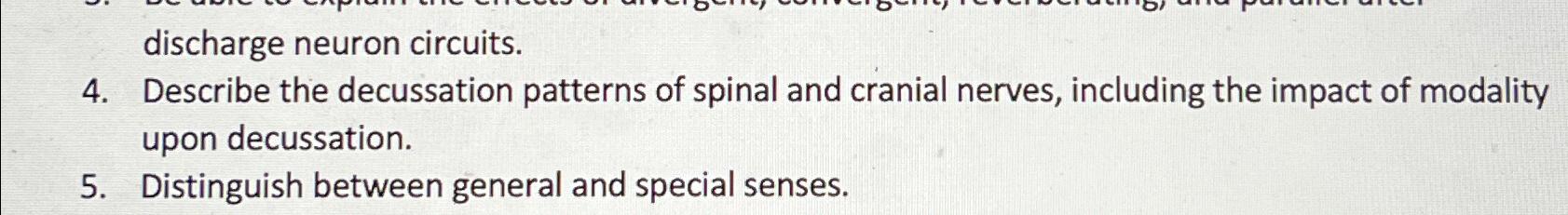 Solved 4. ﻿Describe the decussation patterns of spinal and | Chegg.com