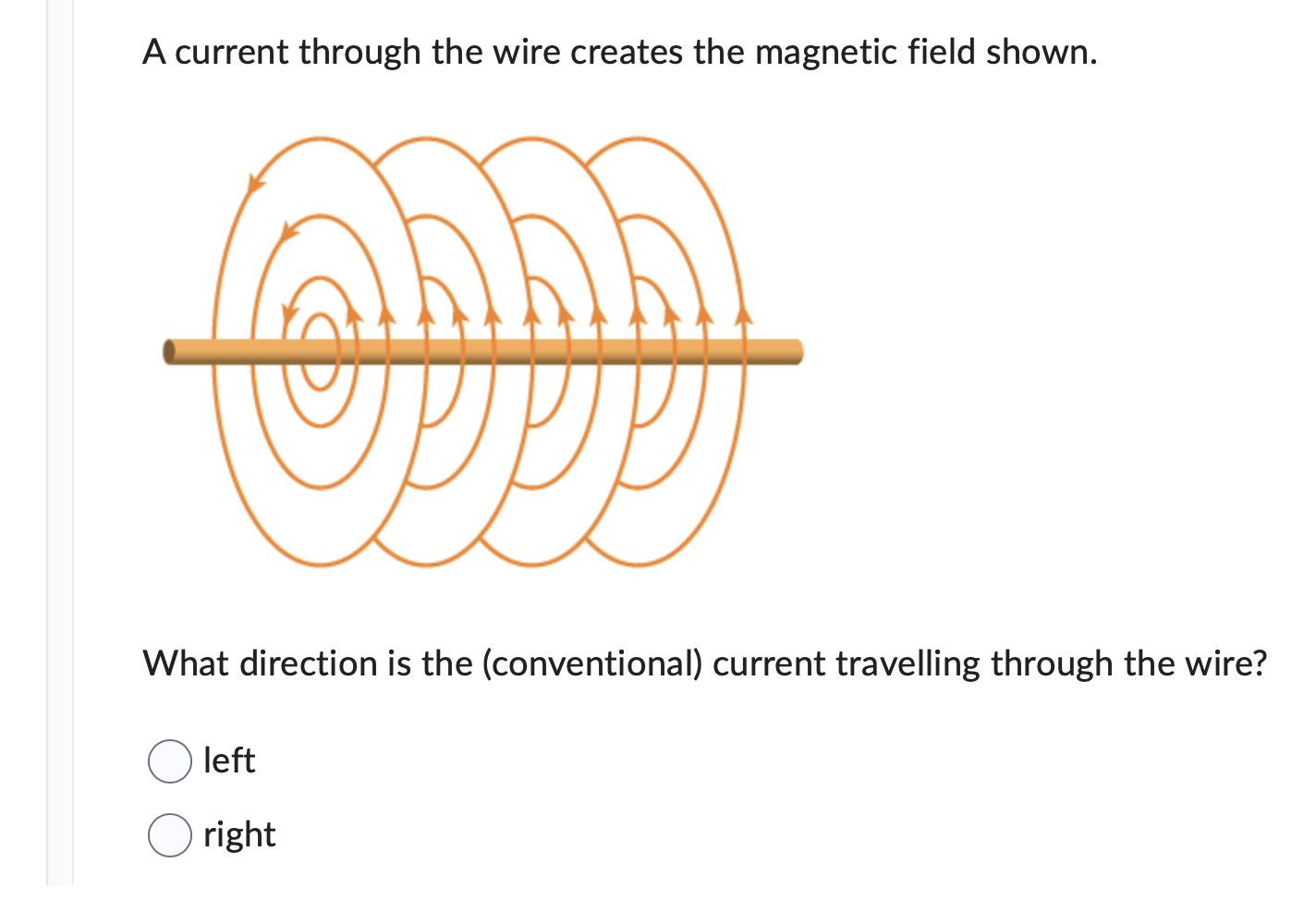 Solved A current through the wire creates the magnetic field | Chegg.com