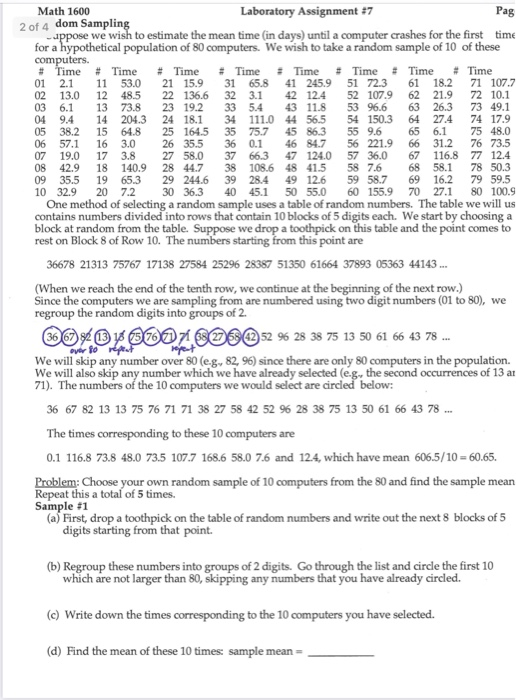Solved Pag Math 1600 Laboratory Assignment #7 2 of 4 dom | Chegg.com