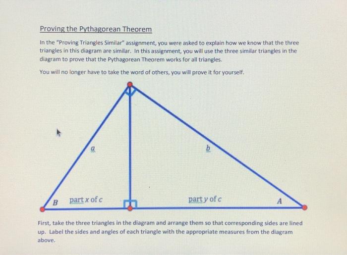 Solved Proving the Pythagorean Theorem In the "Proving | Chegg.com