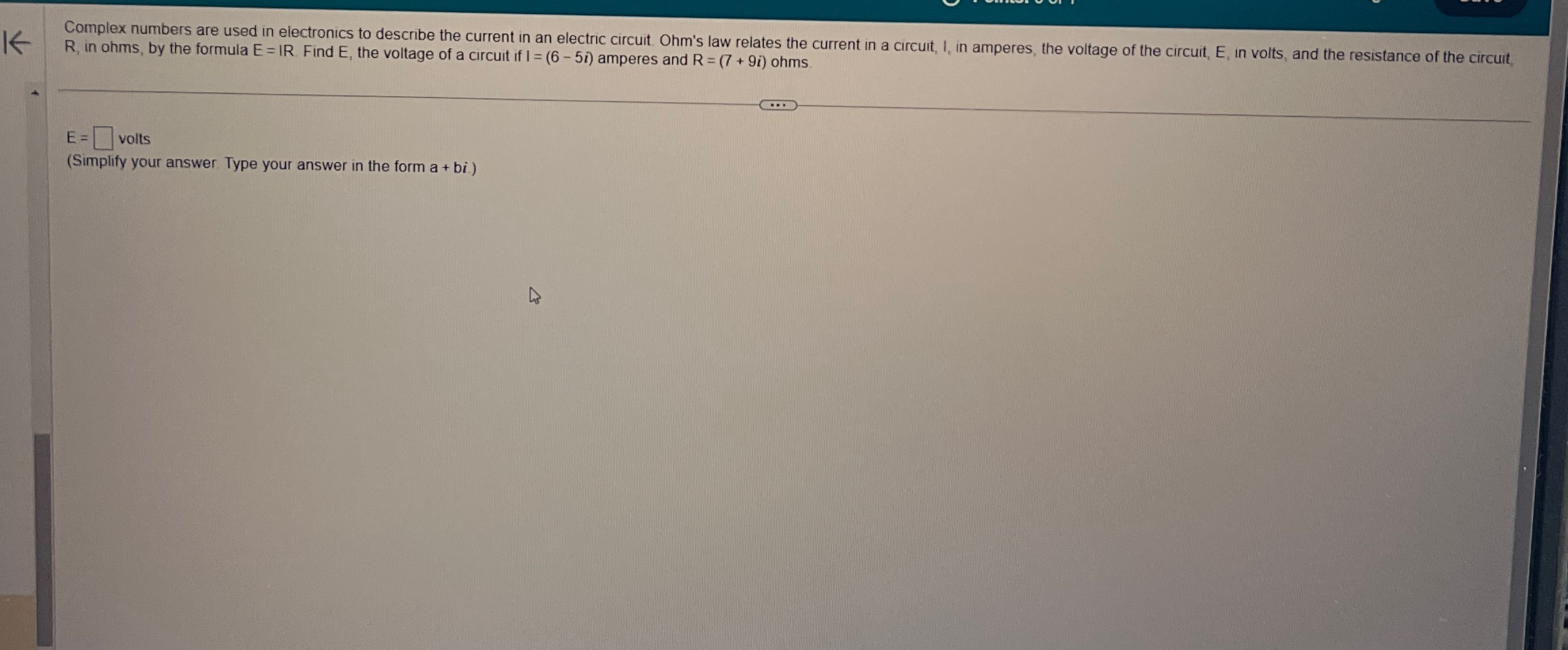 Solved Complex numbers are used in electronics to describe | Chegg.com