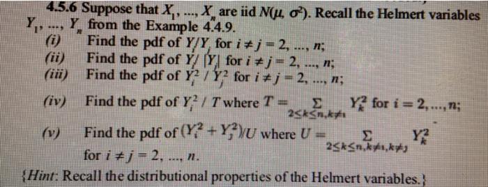 Example 4.4.9 The Helmert Transformation: This | Chegg.com