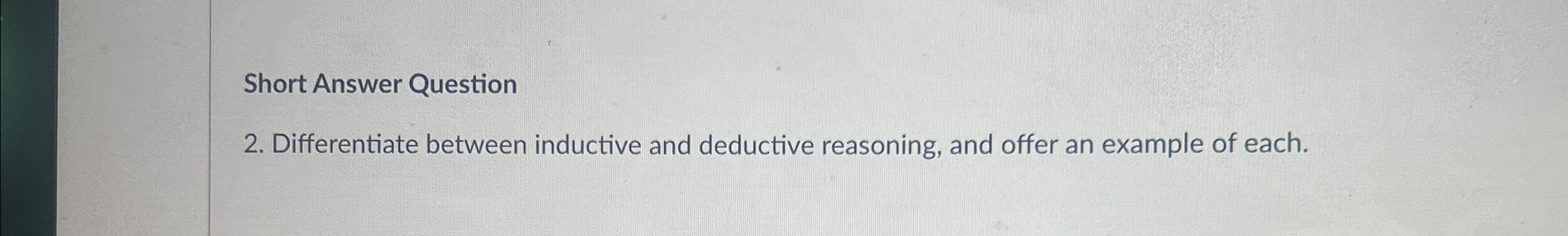 Solved Short Answer Question2. ﻿Differentiate between | Chegg.com