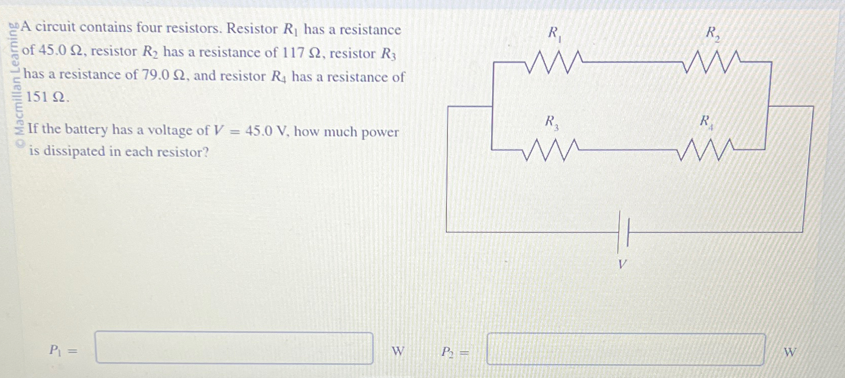 Solved A circuit contains four resistors. Resistor R1 ﻿has a | Chegg.com