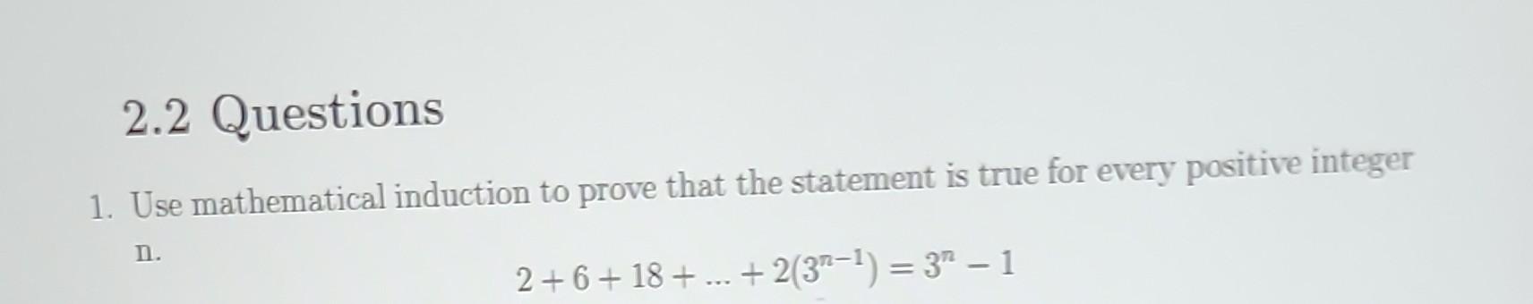 Solved 1. Use mathematical induction to prove that the | Chegg.com