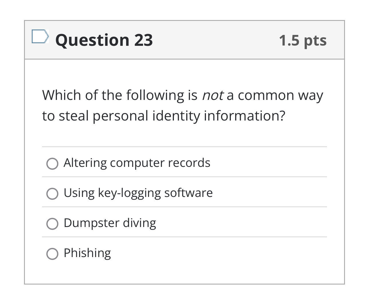 Solved Question 231.5 ﻿ptsWhich of the following is not a | Chegg.com
