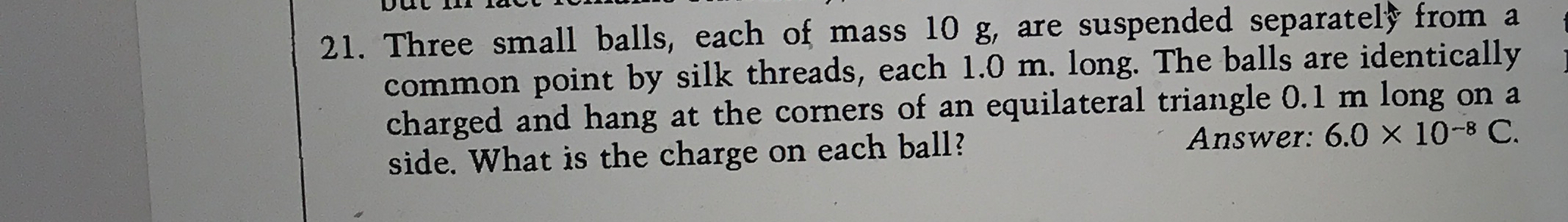 Solved Three small balls, each of mass 10g, ﻿are suspended | Chegg.com