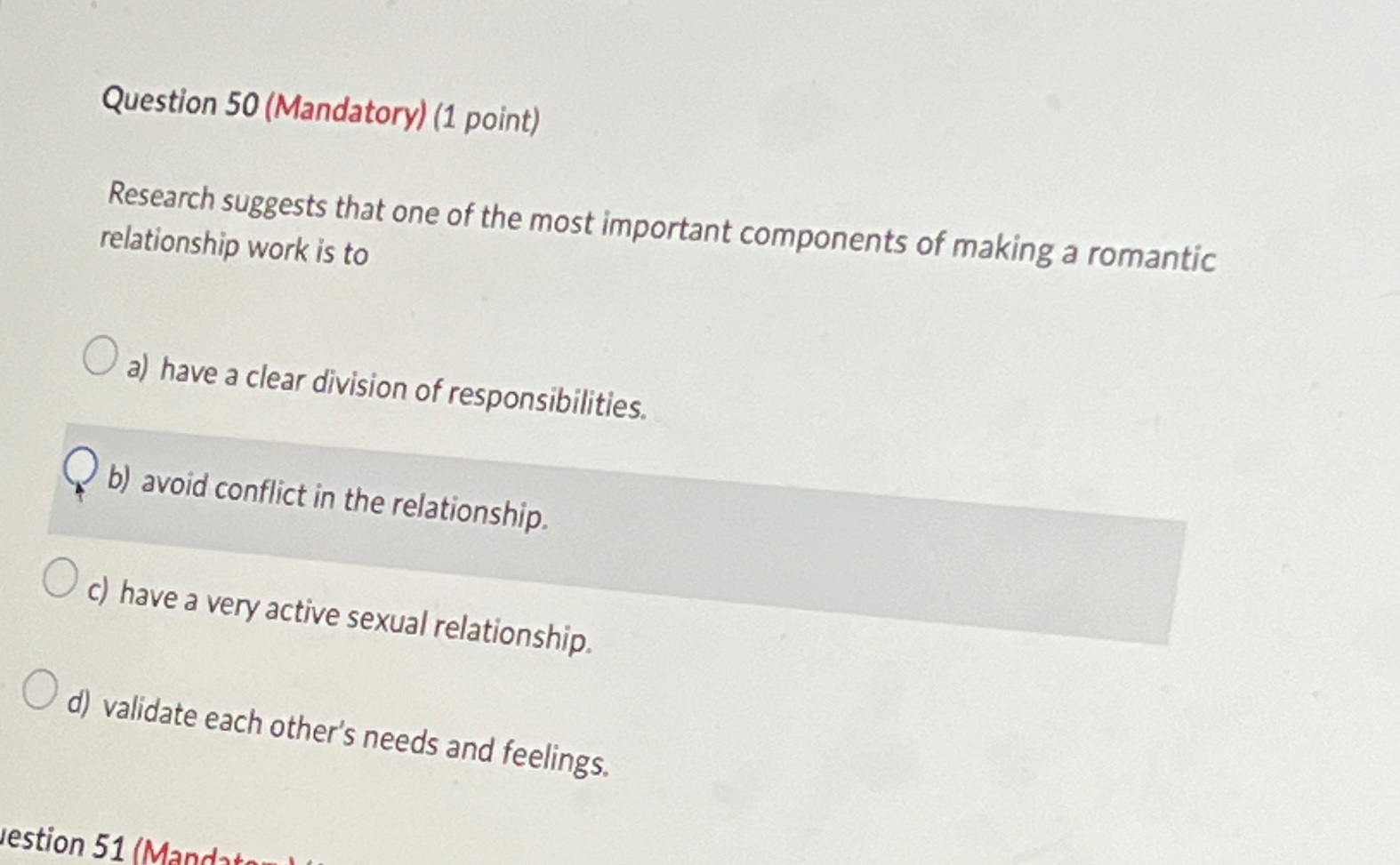 Solved Question 50 (Mandatory) (1 ﻿point)Research suggests | Chegg.com