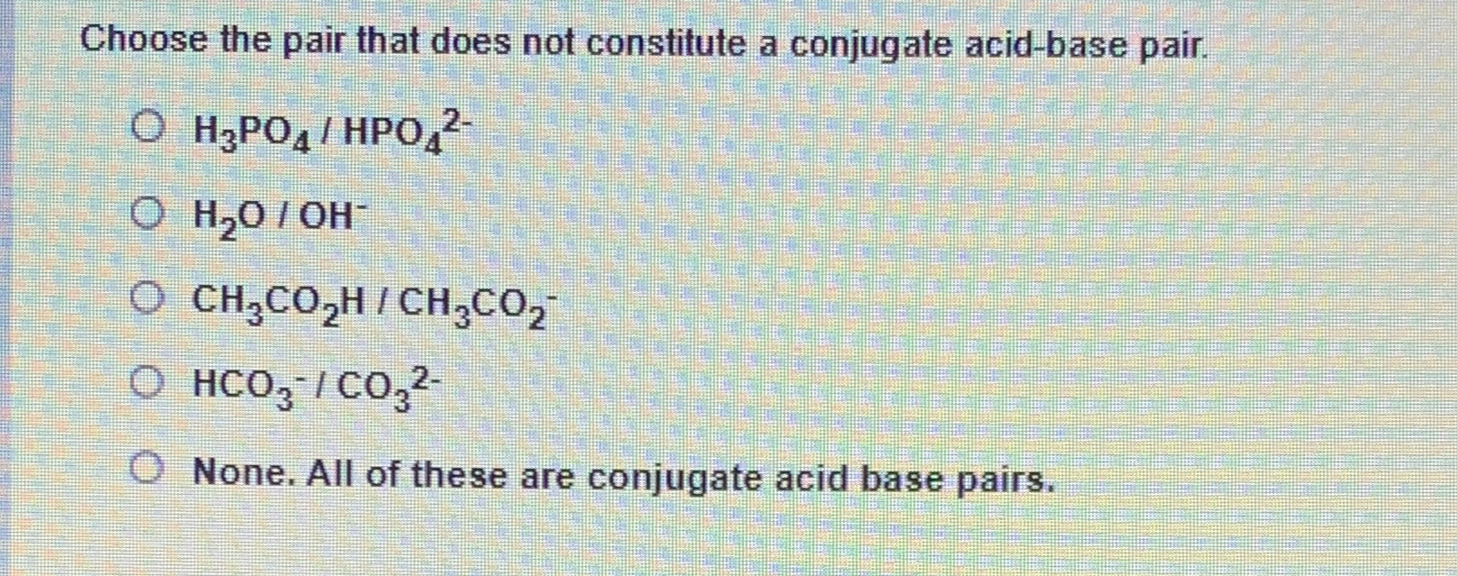 Choose the pair that does not constitute a conjugate | Chegg.com