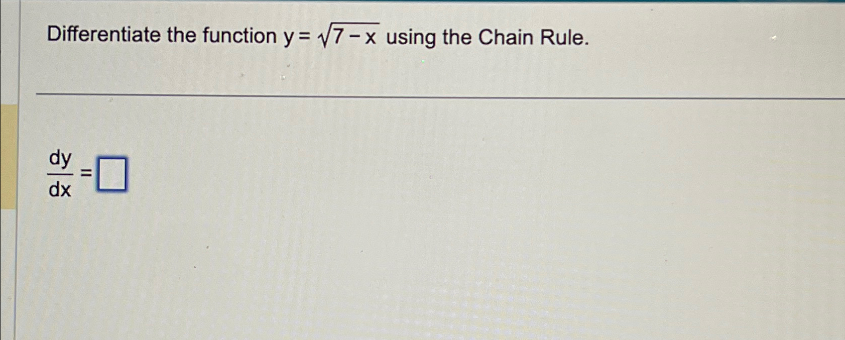 Solved Differentiate the function y=7-x2 ﻿using the Chain | Chegg.com