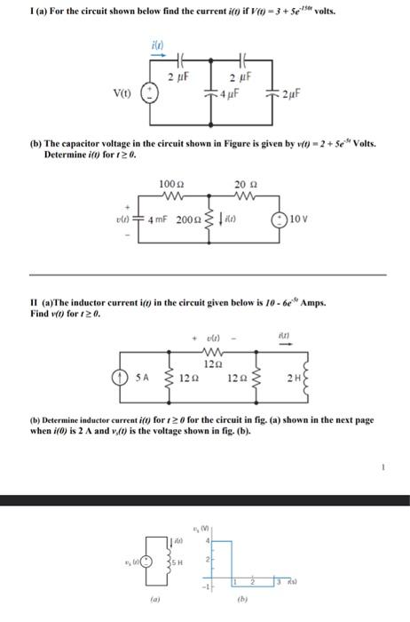 Solved I (a) For the circuit shown below find the current | Chegg.com