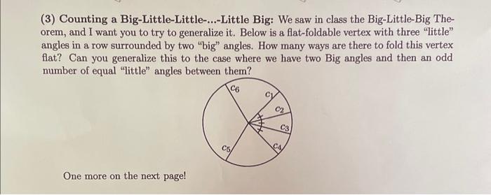 Solved (3) Counting a Big-Little-Little-...-Little Big: We | Chegg.com