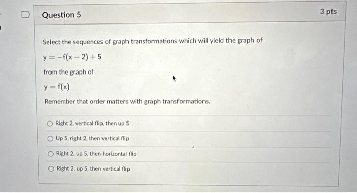 Solved Select the sequences of graph transformations which | Chegg.com