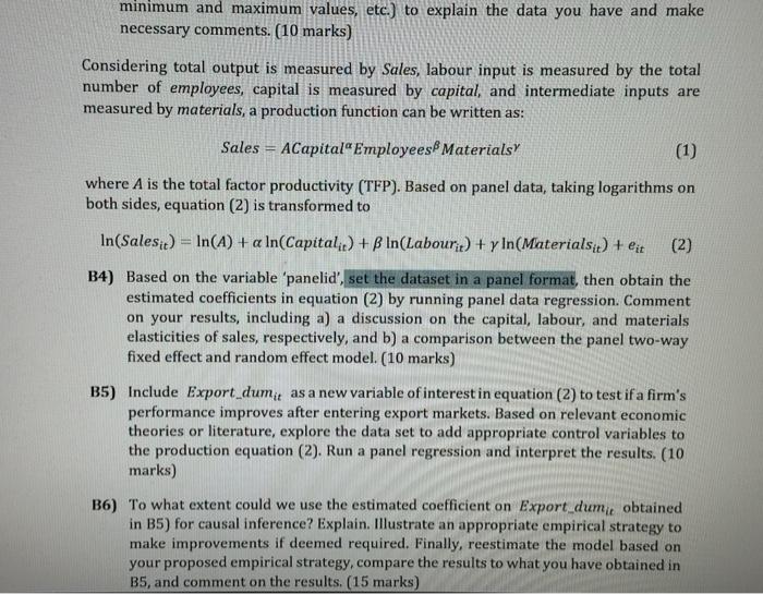 Solved Before I used xtset, I set the following command to | Chegg.com