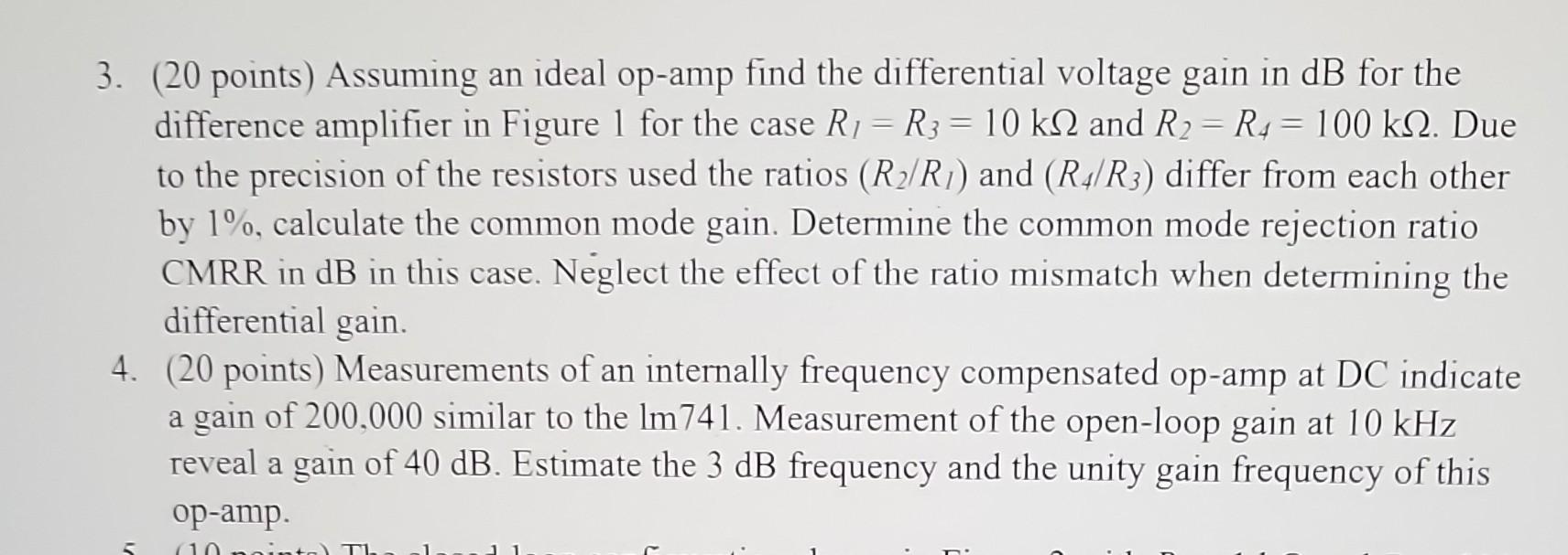 Solved ( 20 points) Assuming an ideal op-amp find the | Chegg.com