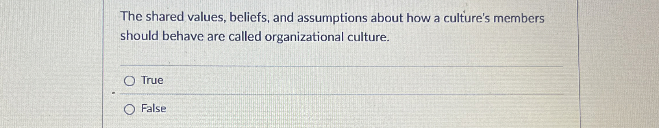 Solved The shared values, beliefs, and assumptions about how | Chegg.com