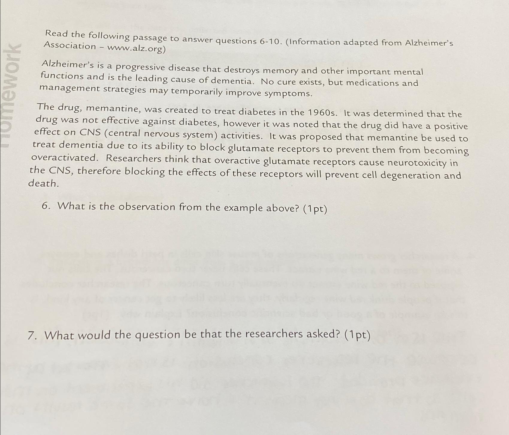 Solved Read the following passage to answer questions | Chegg.com