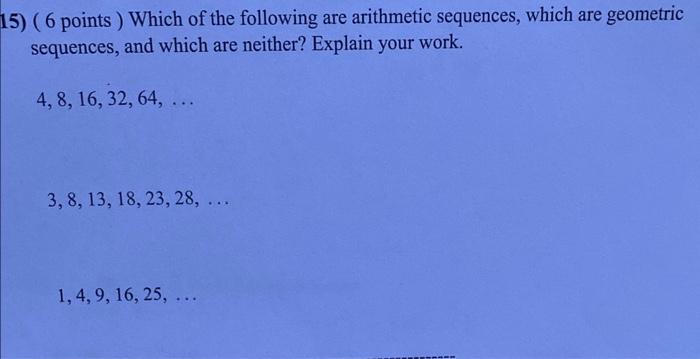 Solved 15) ( 6 points ) Which of the following are | Chegg.com