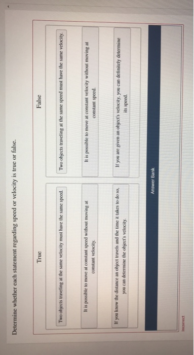 Solved Determine whether each statement regarding speed or | Chegg.com