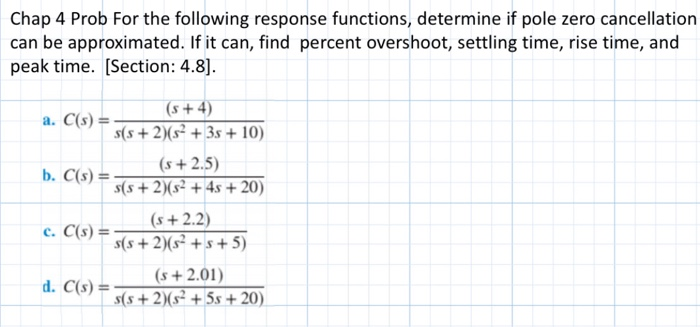 Solved Chap 4 Prob For the following response functions, | Chegg.com