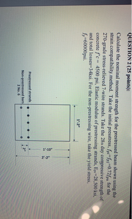 QUESTION 2 (25 points): Calculate the nominal moment | Chegg.com