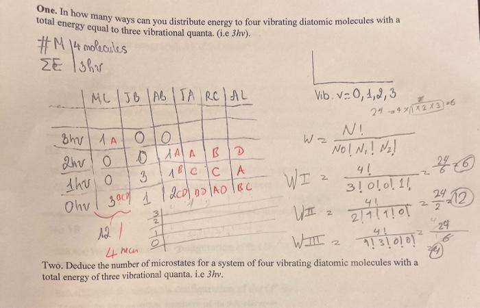 Solved One. In how many ways can you distribute energy to | Chegg.com