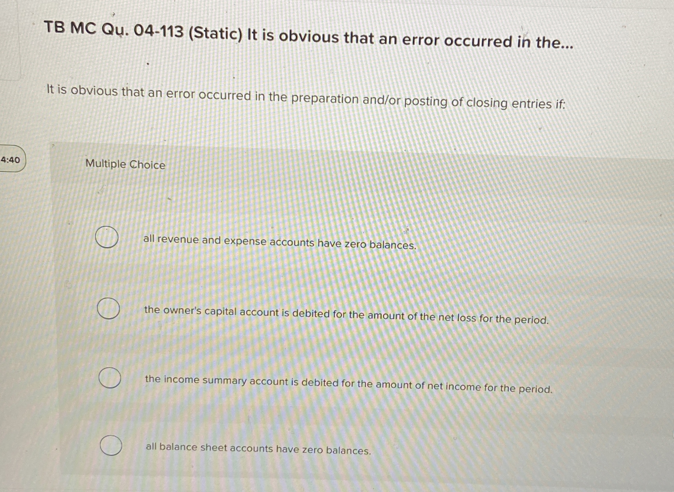 Solved TB MC Qu. 04-113 (Static) ﻿It is obvious that an | Chegg.com